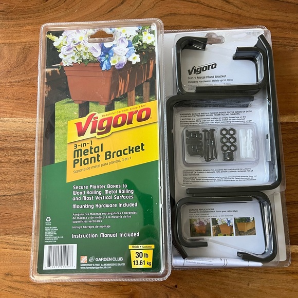 home depot | Other | Vigoro 3in Metal Deck Plant Bracket Planter Box ...
